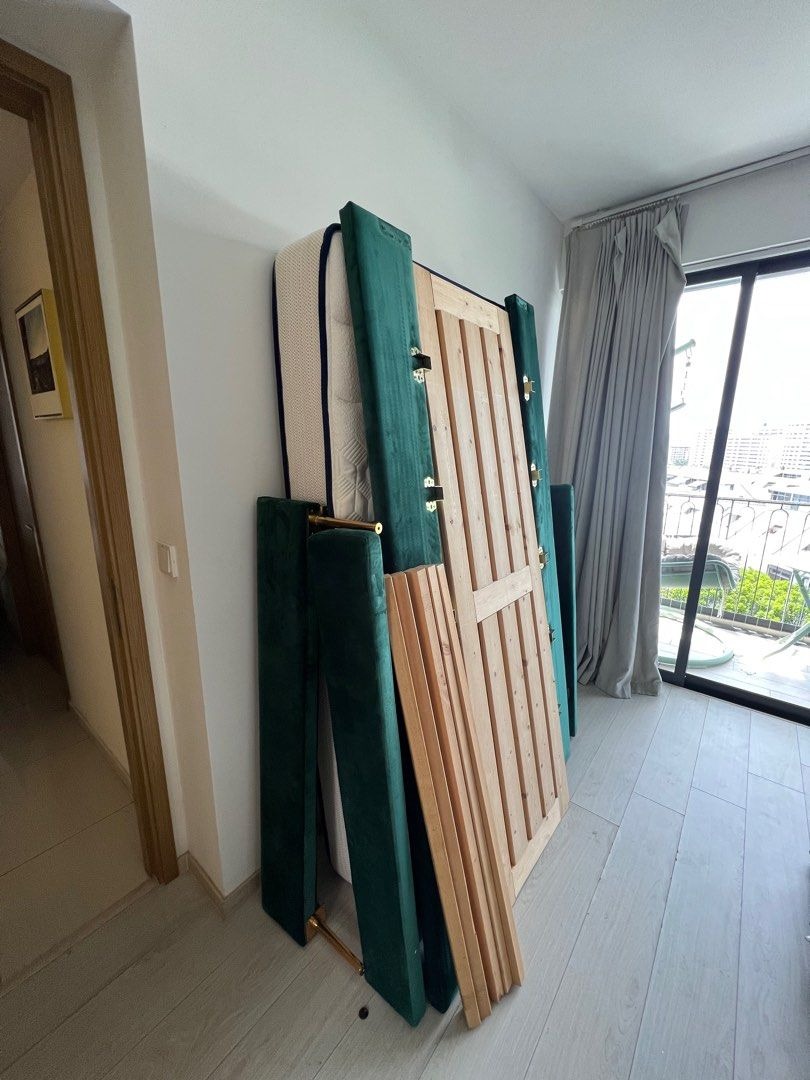 Slim double / super single bed frame and mattress, Furniture & Home ...