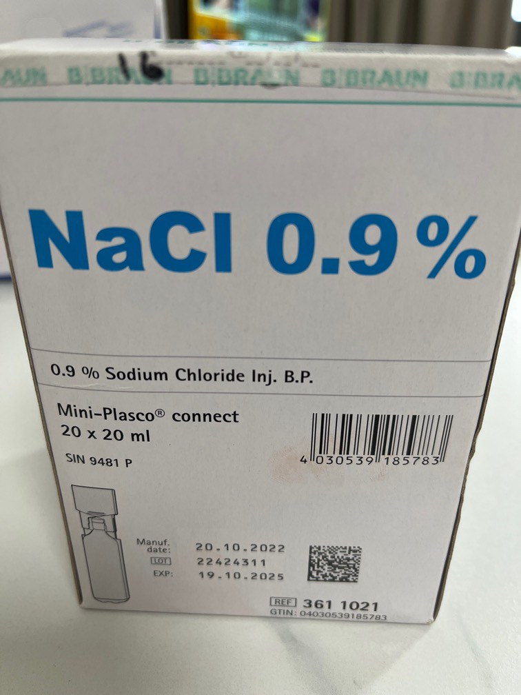 Sodium Chloride NACI 0.9%, Health & Nutrition, Medical Supplies & Tools on Carousell