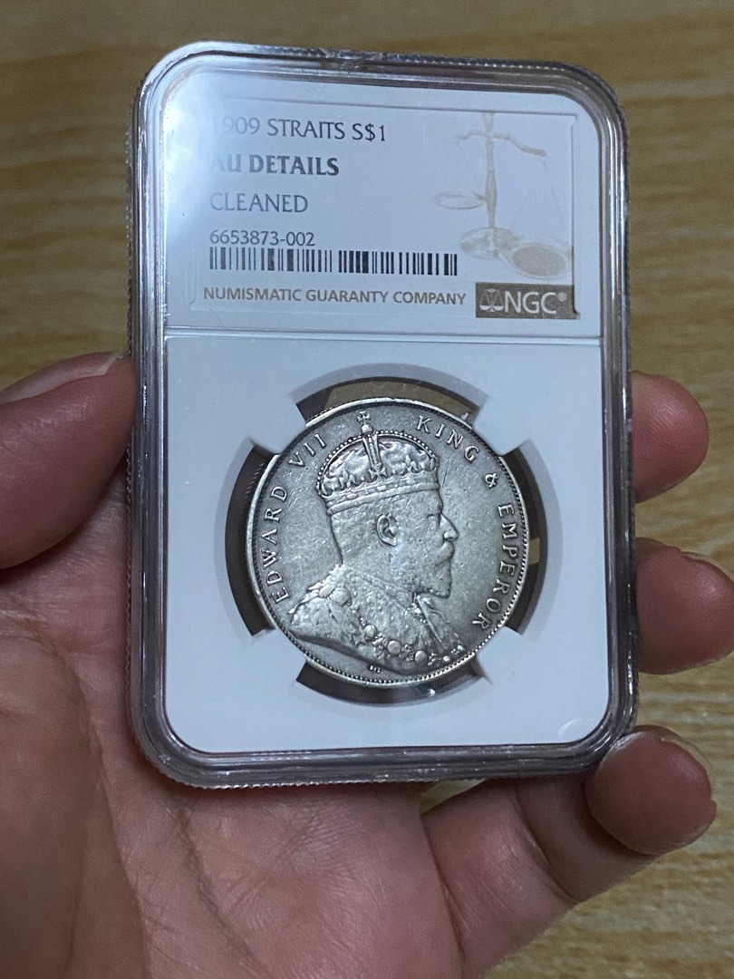 Straits Settlements 1909 Dollar Coin, Hobbies & Toys, Memorabilia & Collectibles, Currency on ...