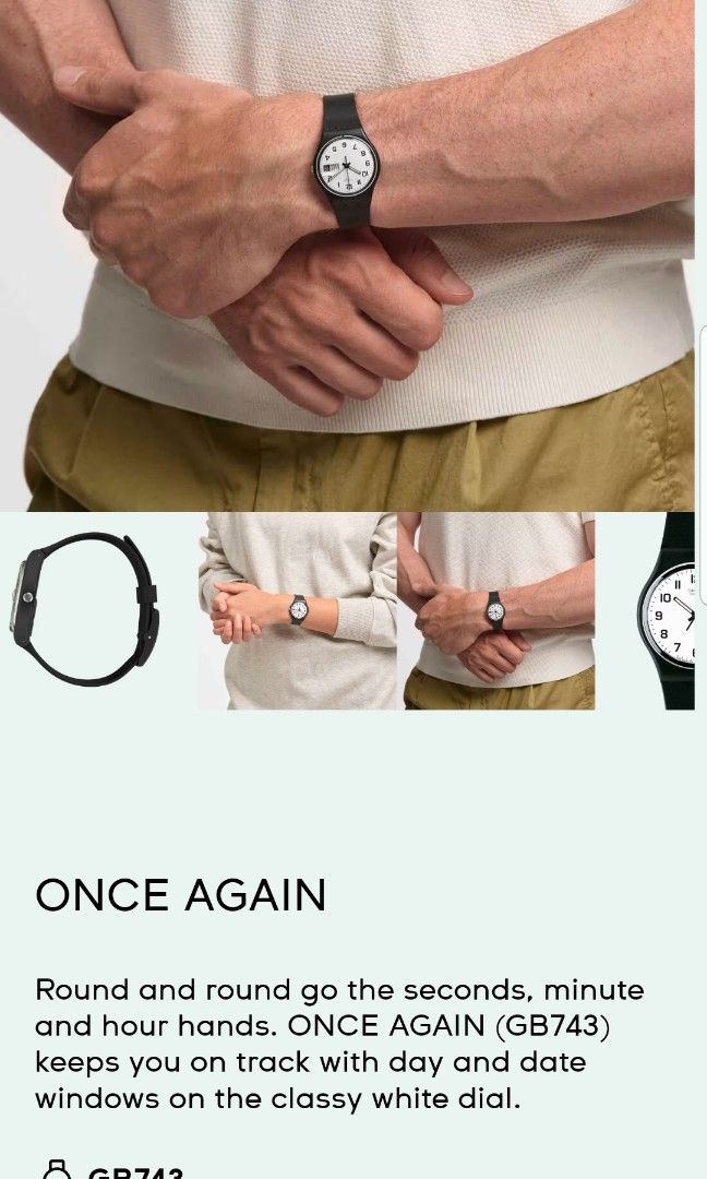 SWATCH 'ONCE AGAIN' (GB743) A.K.A. THE POPE'S (FRANCIS) WATCH, Men's ...