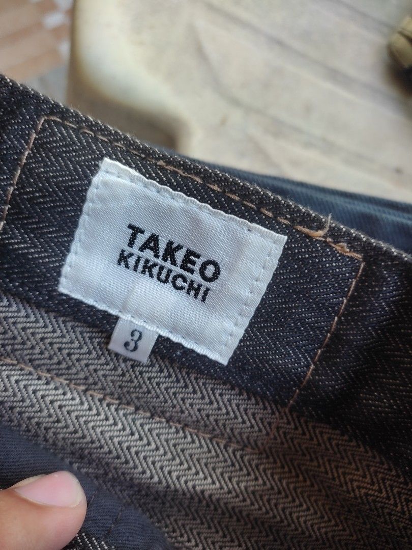 Takeo Kikuchi Selvedge Raw Denim, Men's Fashion, Bottoms, Jeans on Carousell