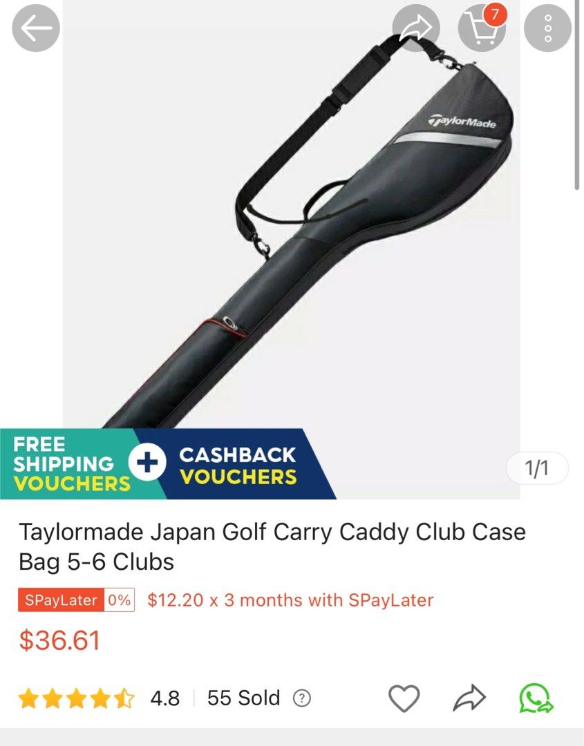 Taylormade Japan Golf Carry Caddy Club Case Bag 5-6 Clubs, Sports ...