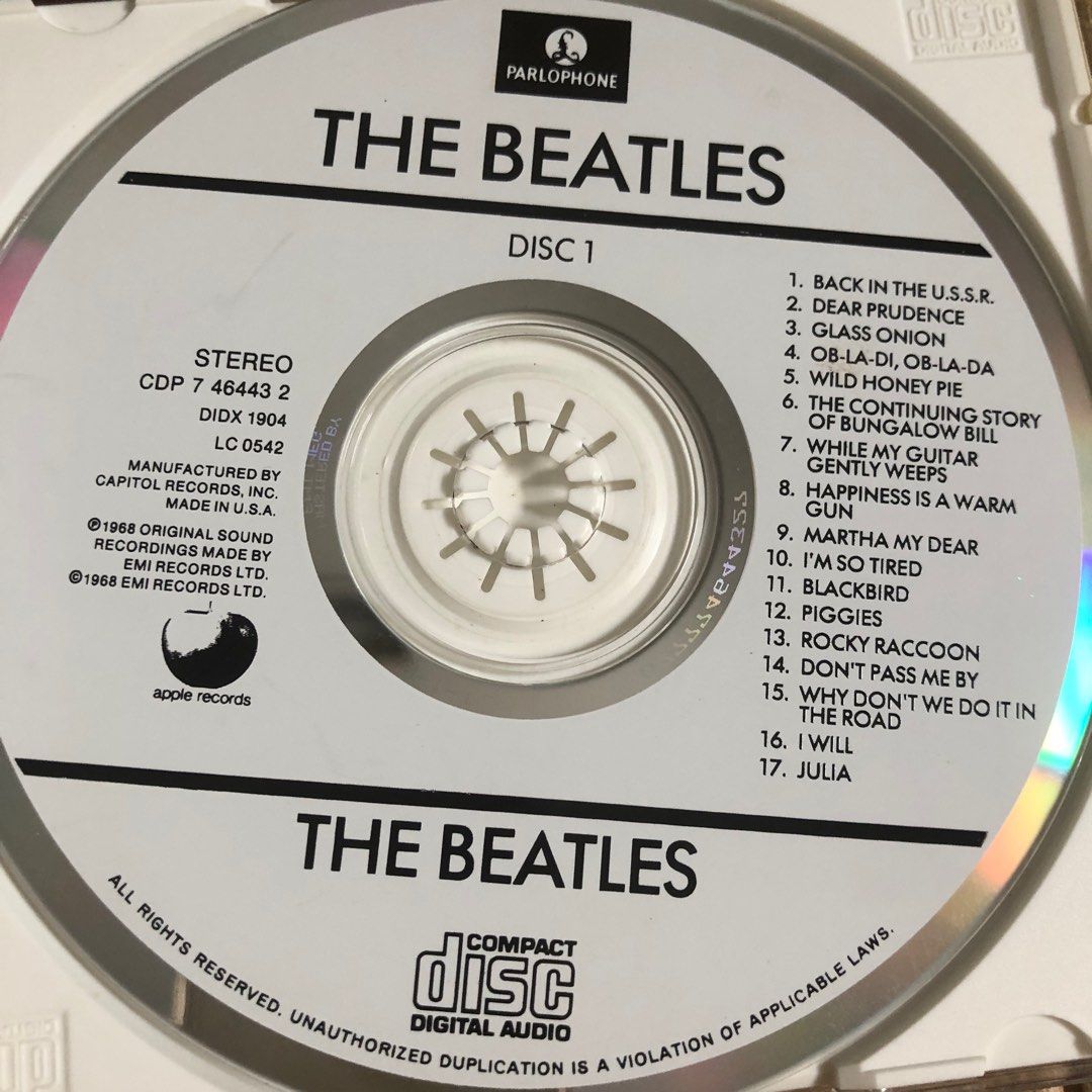 The Beatles - White Album Cd Thick Case, Hobbies & Toys, Music & Media ...