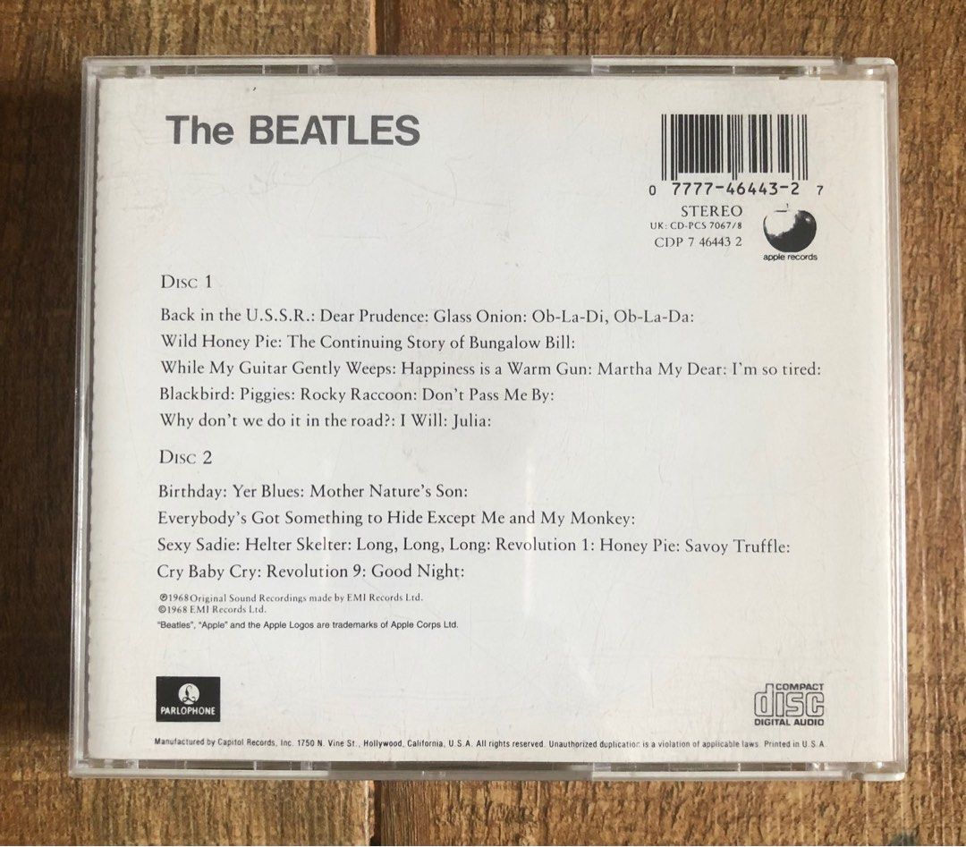 The Beatles - White Album Cd Thick Case, Hobbies & Toys, Music & Media ...