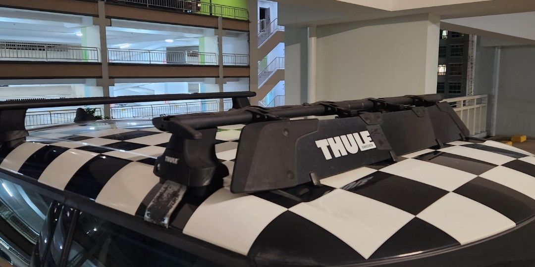 Thule roof rack with fairing Used on 2016 mini cooper clubman, Car ...