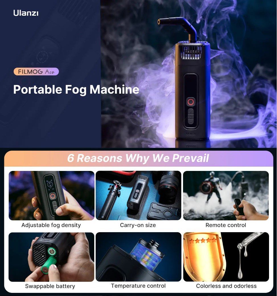 Ulanzi FM01 FILMOG Ace Portable Fog Machine R001, Photography ...