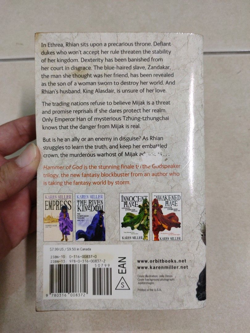 [Used] Hammer of God (Godspeaker Trilogy #3) by Karen Miller (High ...