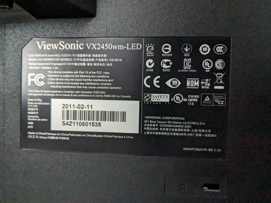 VIEWSONIC COMPUTER MONITOR, Computers & Tech, Parts & Accessories ...