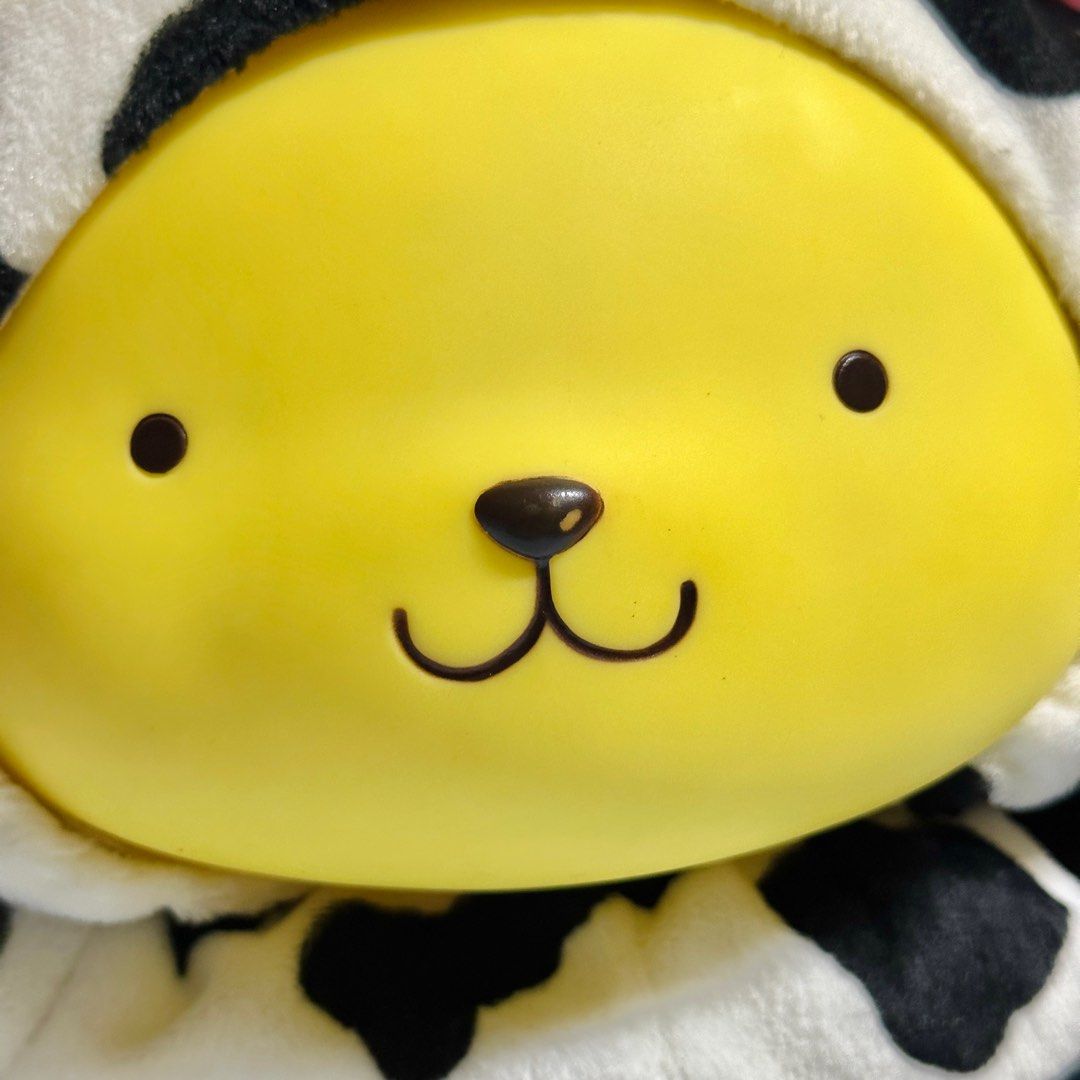 Vintage 1999 Sanrio Eikoh Pompompurin in a Cow Costume Coin Bank (arms & legs plush material ...