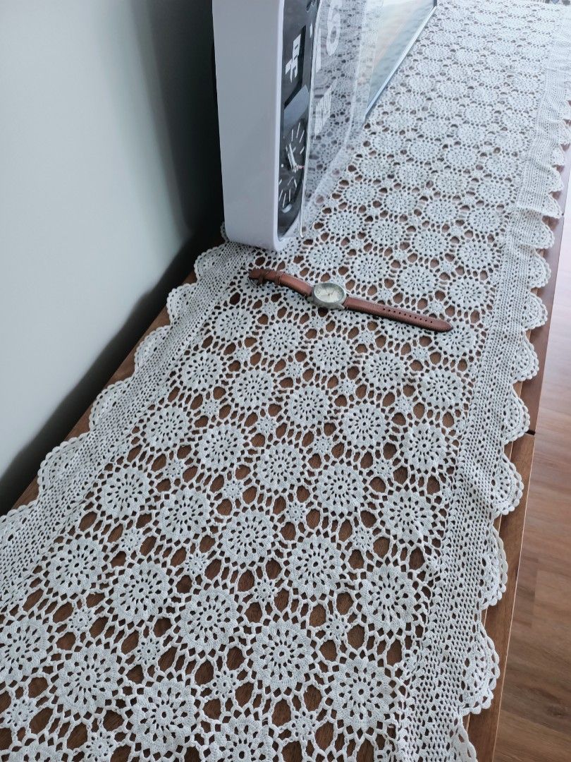 Vintage Crochet Table Runner, Furniture & Home Living, Home Decor ...