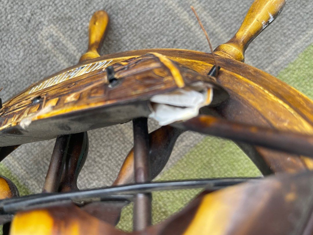 Vintage Ship Sailor wheel Galleon ship display from Japan with markings ...