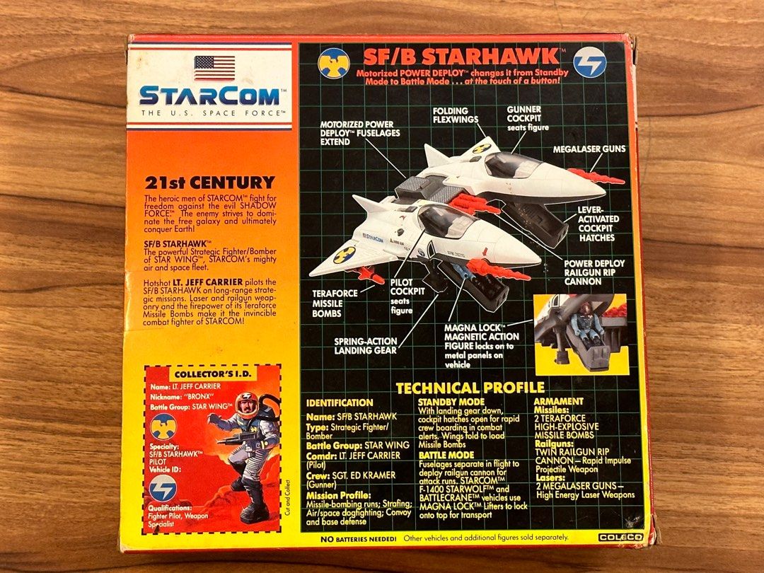 Vintage Starcom Star Hawk Strategic Fighter Bomber Loose Complete in ...