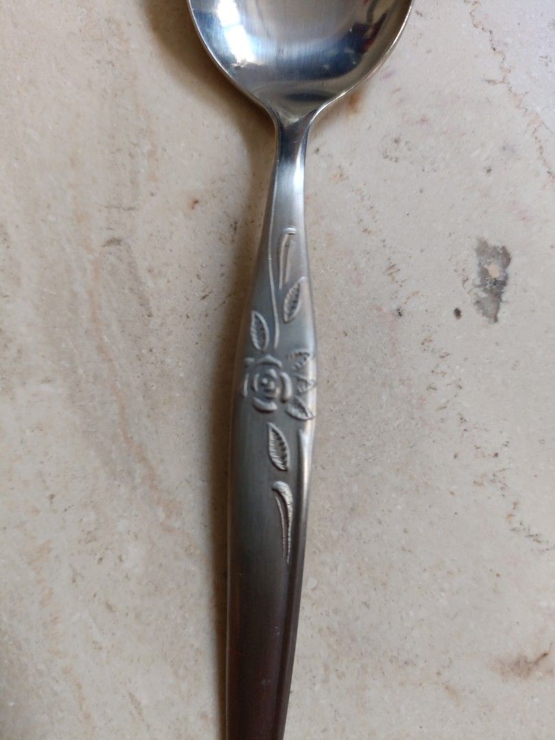 Vintage teaspoons with rose motif, Furniture & Home Living, Kitchenware ...