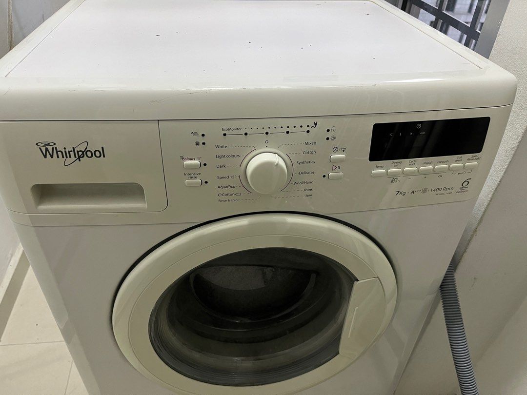 Whirlpool CFCR70111 FreshCare+ Slim 7kg Washer, 1000 rpm Washing ...