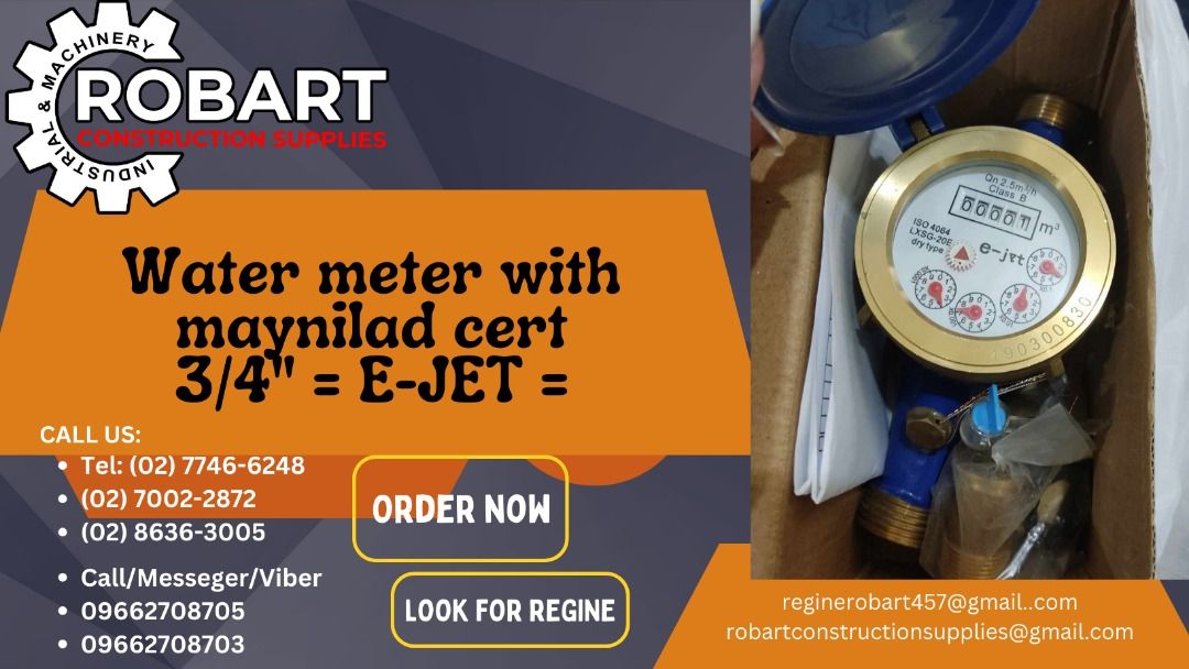 Water meter with maynilad cert 3/4" = E-JET =, Commercial & Industrial ...