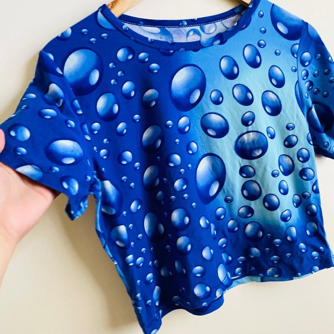 Water Roundneck Semi Cropped Top, Women's Fashion, Tops, Blouses on ...