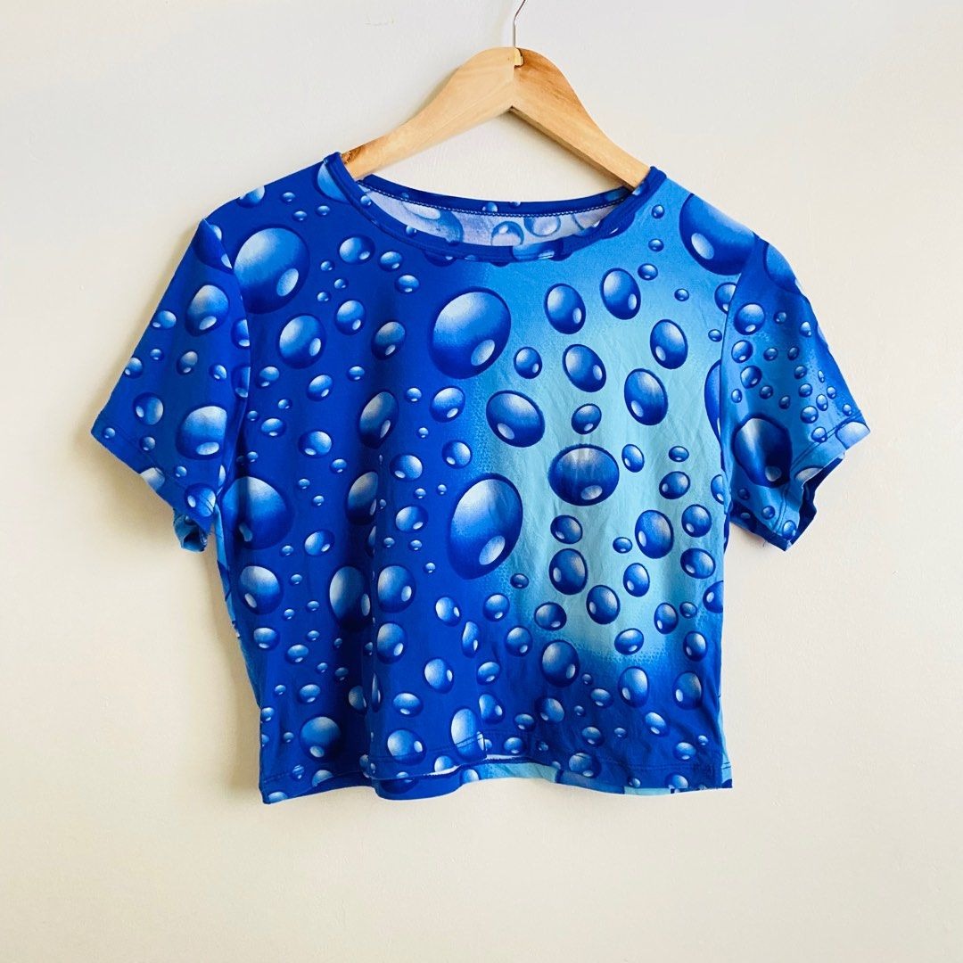 Water Roundneck Semi Cropped Top, Women's Fashion, Tops, Blouses on ...