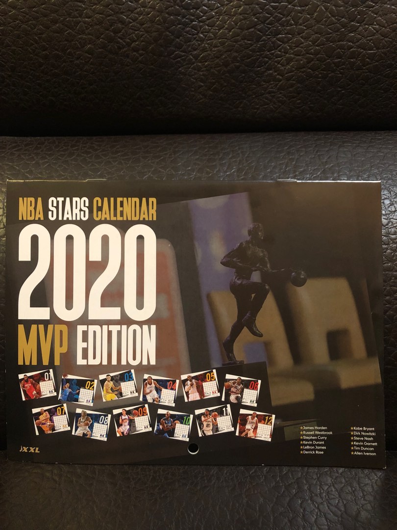 XXL NBA Stars Calendar 2020 MVP Edition, 興趣及遊戲, 收藏品及紀念品, 明星周邊 - Carousell