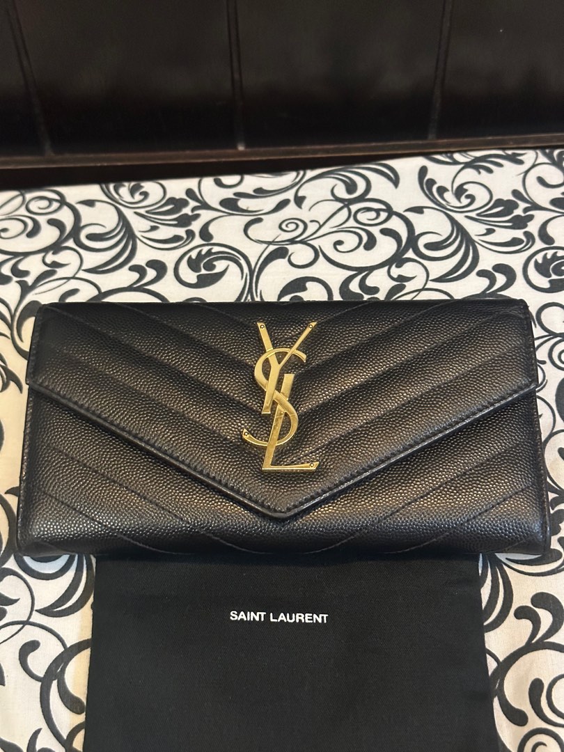 YSL caviar wallet, Luxury, Bags & Wallets on Carousell