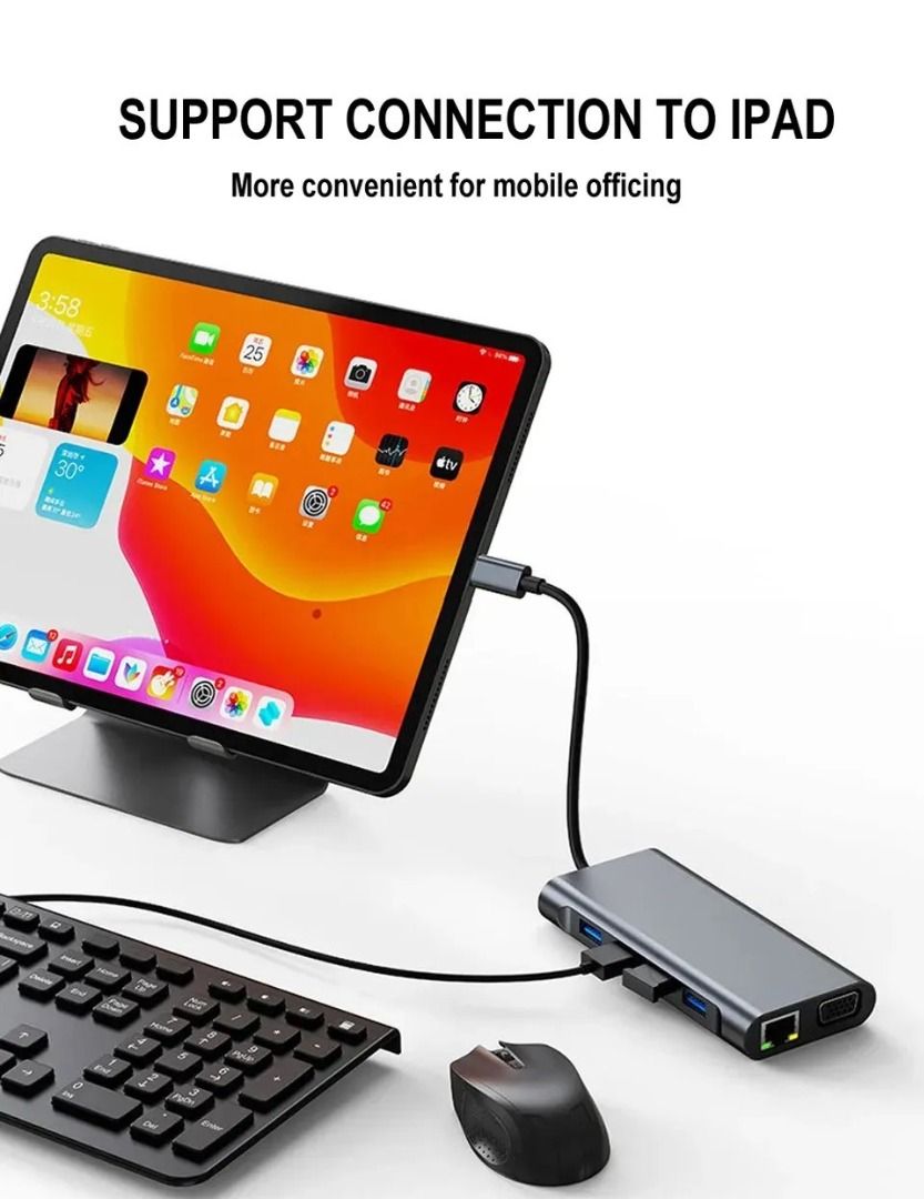 11-in-1 Type-c USB 3.0 Hub Multi-Port Laptop Docking Station Type C to ...