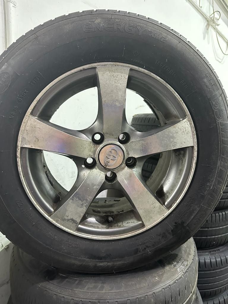 14" 5x100 rims with tyre, Car Accessories, Tyres & Rims on Carousell