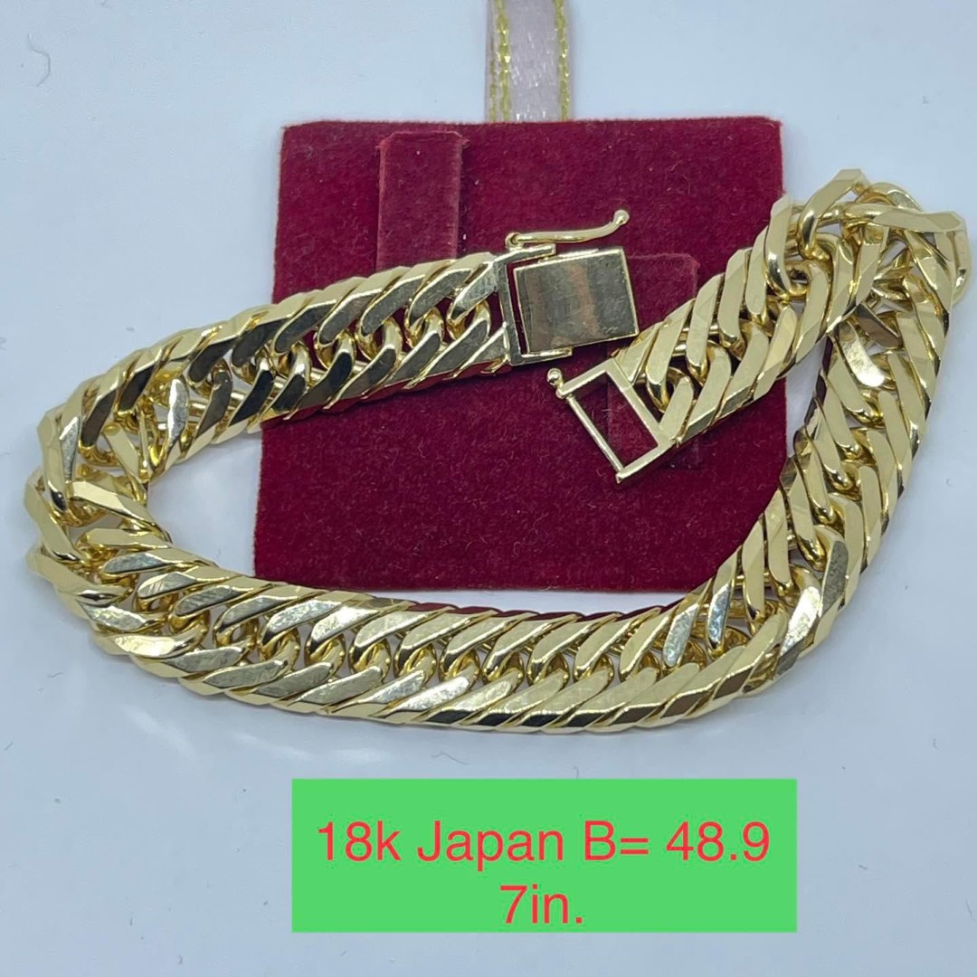 18K Japan Gold bracelet, Women's Fashion, Jewelry & Organizers ...