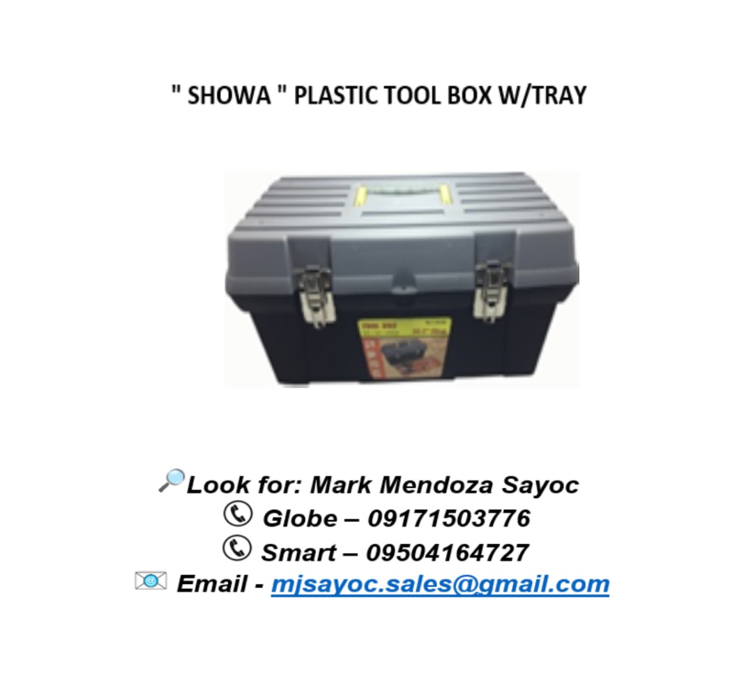 " SHOWA " PLASTIC TOOL BOX W/TRAY Metal Latches, Commercial & Industrial, Construction Tools ...