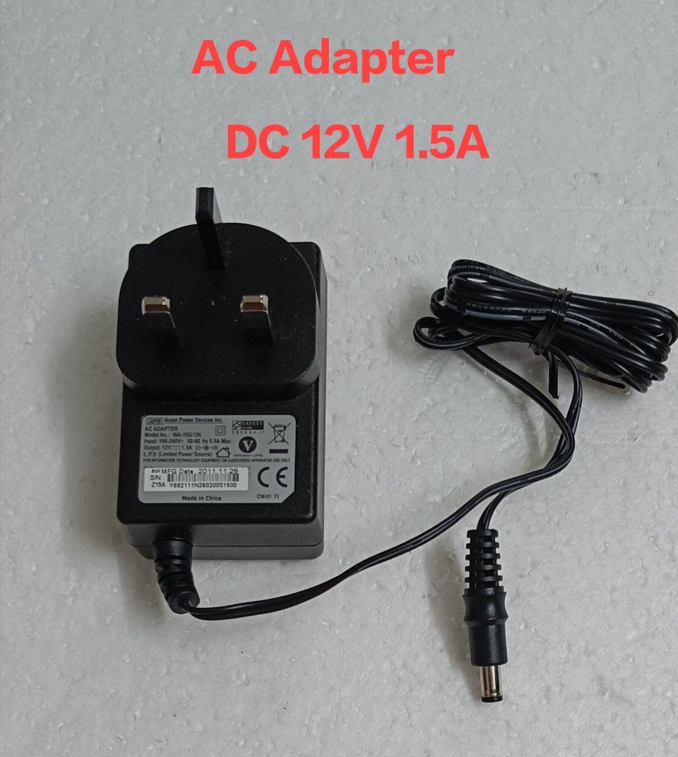 AC to 12V DC Adapter, Computers & Tech, Parts & Accessories, Cables ...