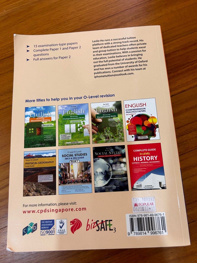 O level English Mock exam P1 &P2(ACE), Hobbies & Toys, Books ...