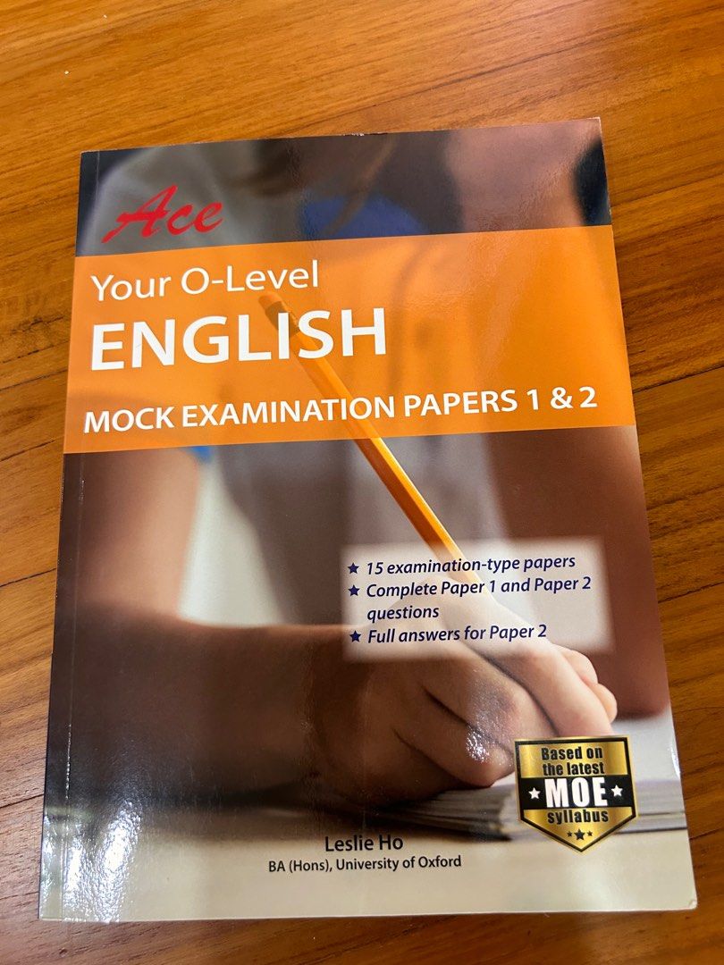 O level English Mock exam P1 &P2(ACE), Hobbies & Toys, Books ...
