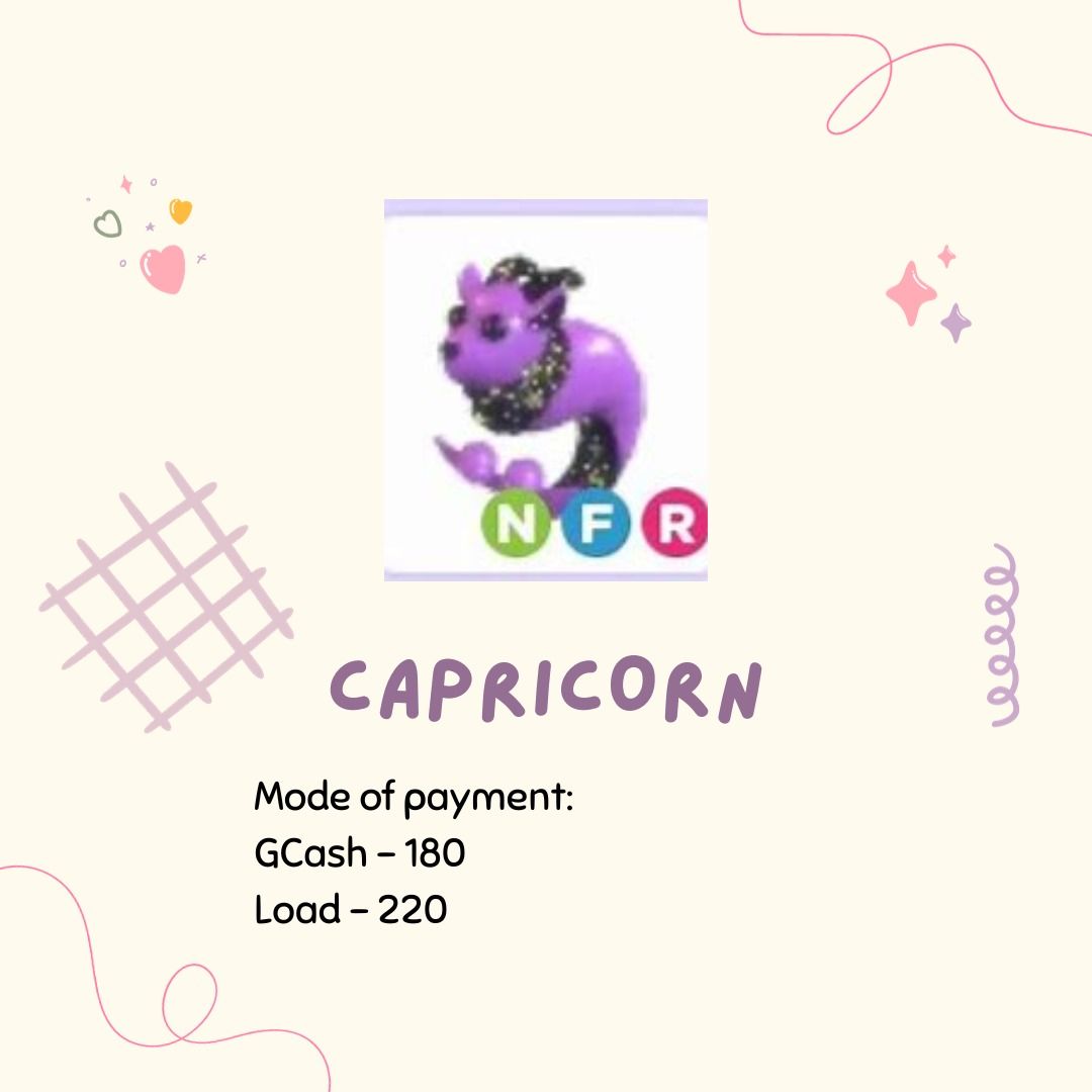 ADOPT ME NFR CAPRICORN (NEON FLY RIDE) || LEGENDARY, Video Gaming ...