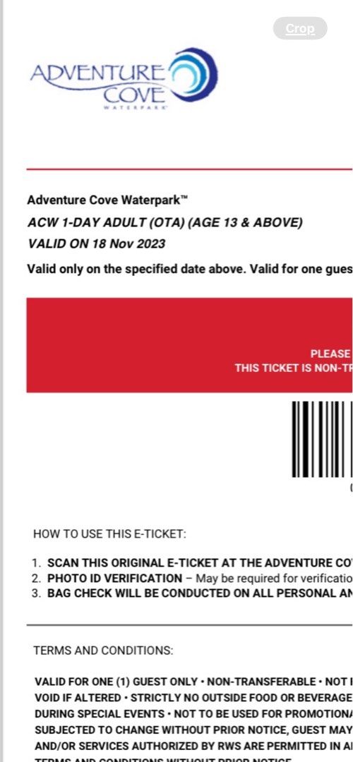 Adventure Cove Waterpark Adult Ticket - 18 Nov, Tickets & Vouchers ...