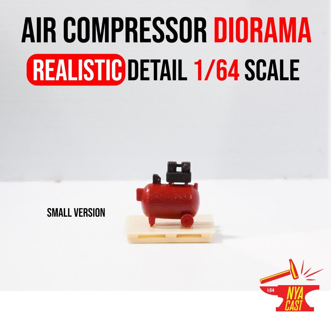 Air Compressor Realistic 1/64 Diorama Diecast Garage Workshop Hotwheels ...