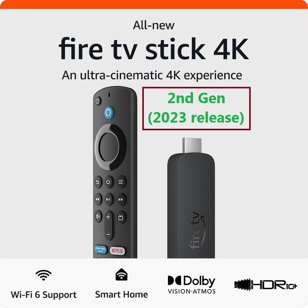 Amazon Fire TV Stick 4K (2nd Gen - 2023) streaming device with Alexa ...