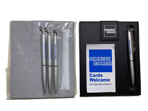 American Express Amex Check Holders with Pens, Everything Else on Carousell