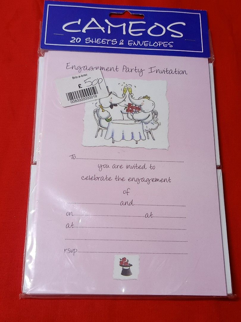 Assorted invitation sheets and envelopes from UK for 145 per pack *S34 ...