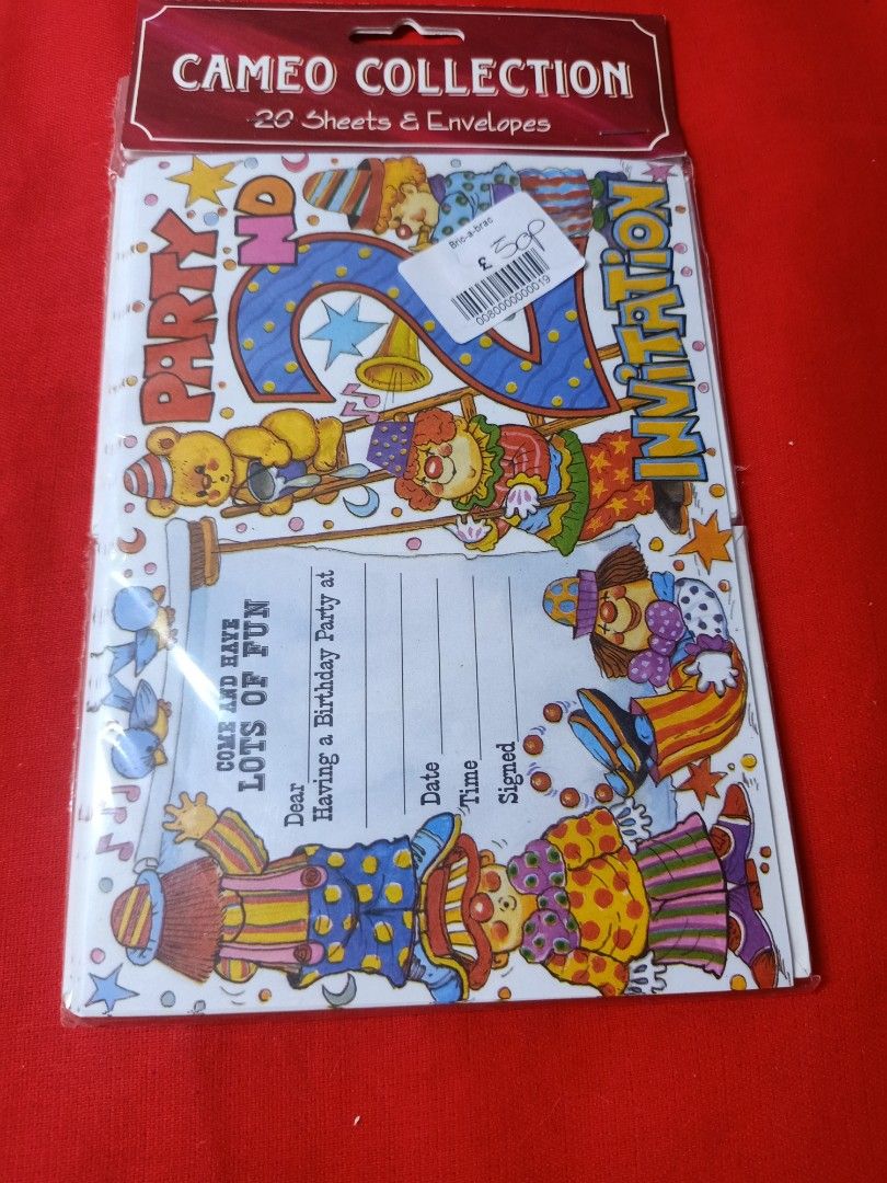 Assorted invitation sheets and envelopes from UK for 145 per pack *S34 ...
