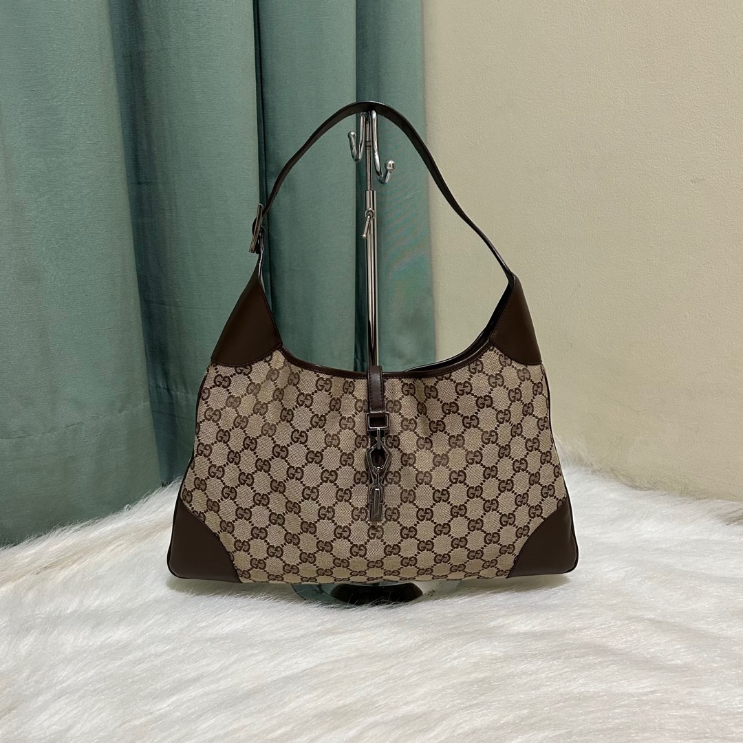 Authentic Preloved Gucci Jackie Monogram Hobo Bagp, Luxury, Bags ...