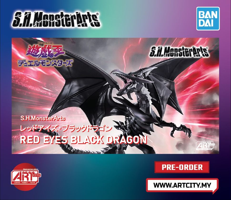 Bandai S.H.MonsterArt - SHM Red Eyes Black Dragon - Yugioh!, Hobbies ...