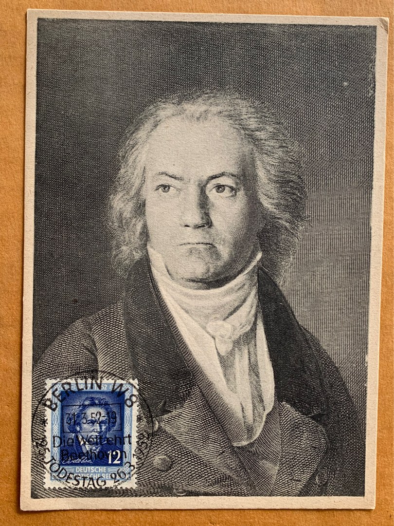 Germany Beethoven 1952 BLUE Postcard, Hobbies & Toys, Collectibles ...