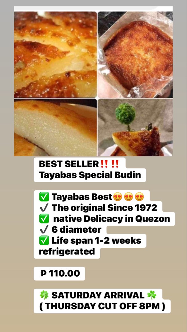 BEST SELLER Tayabas Special Budin Tayabas, Food & Drinks, Local Eats on ...