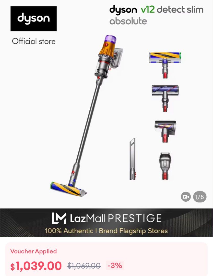 BNIB Dyson V12 Detect Slim Absolute, TV & Home Appliances, Vacuum ...