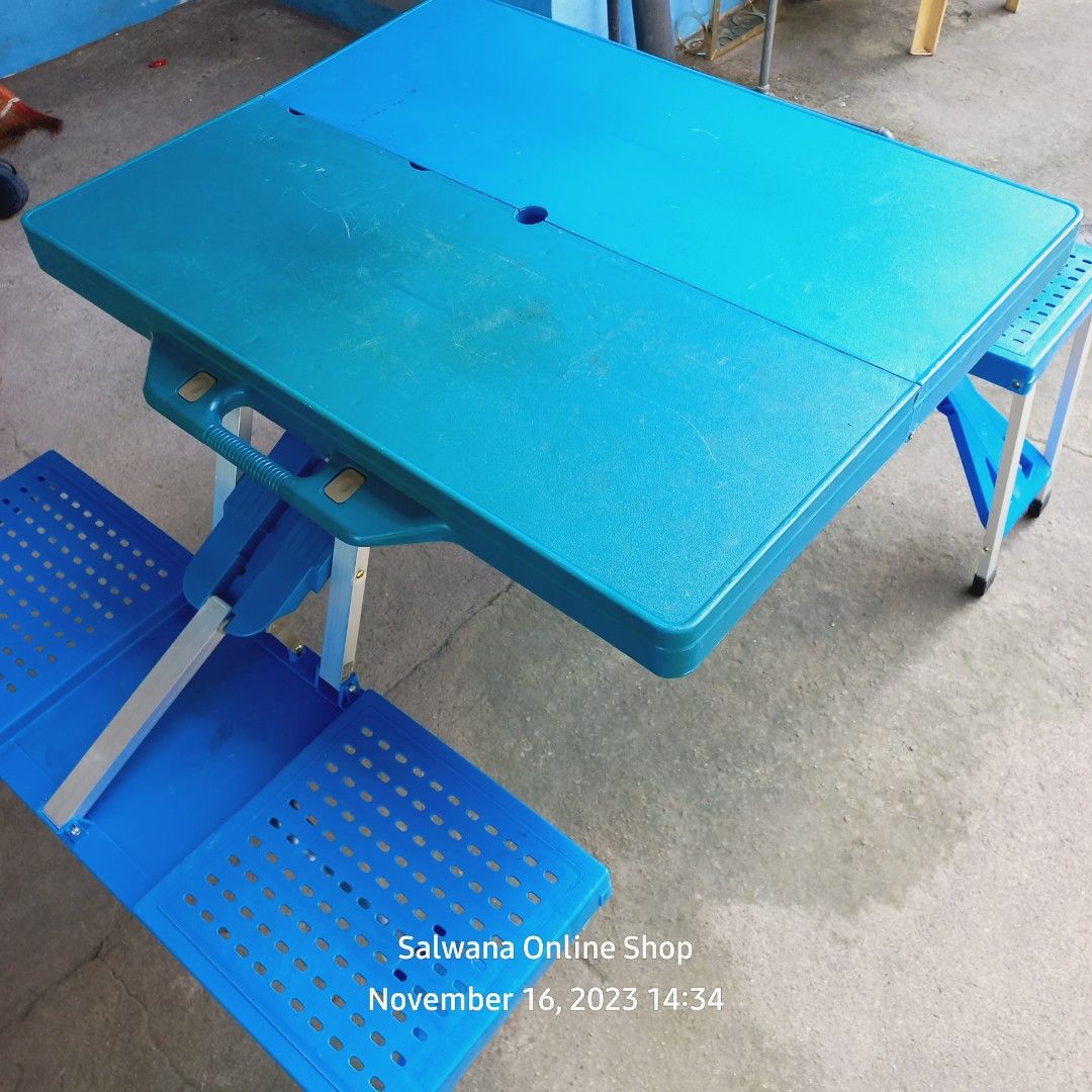 CAPTAIN STAG BRAND PICNIC TABLE WITH BUILT-IN CHAIRS, Furniture & Home ...
