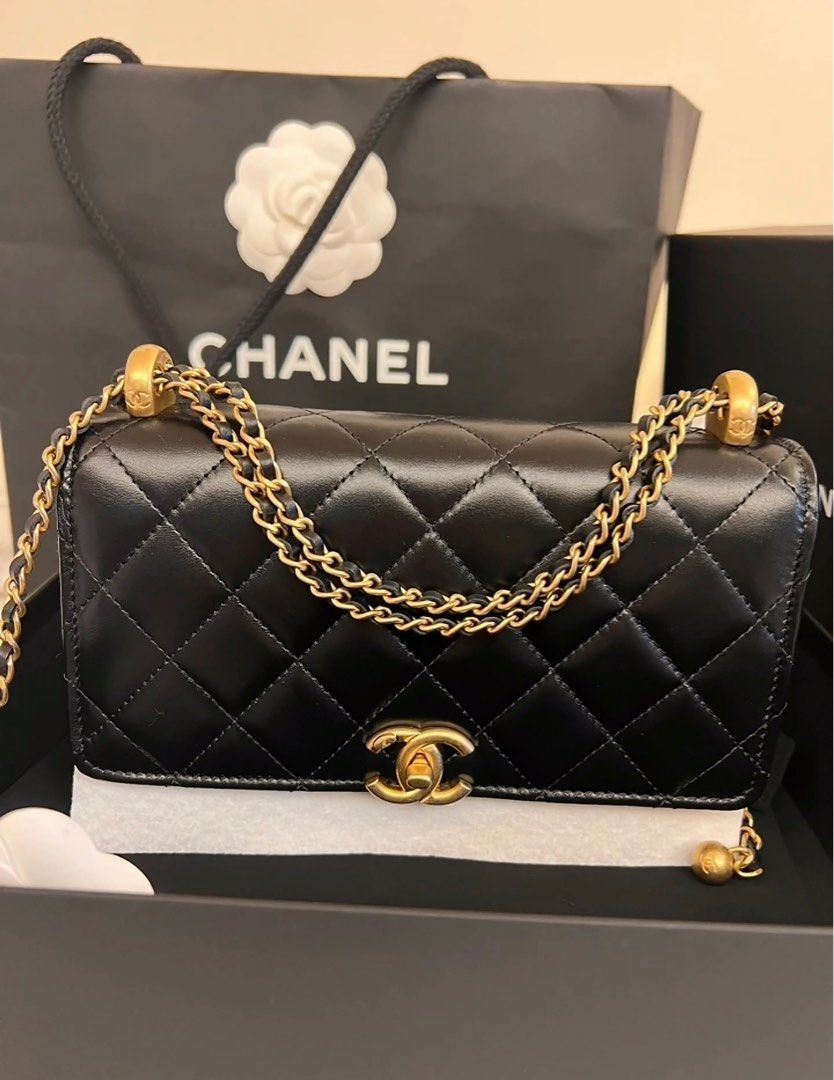 Chanel 24C Double Pearl Crush WOC, Luxury, Bags & Wallets on Carousell