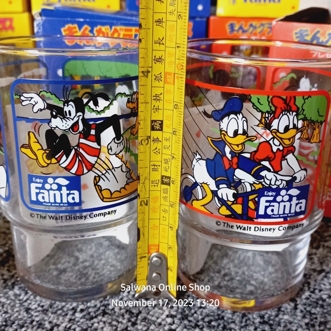 COLLECTIBLE DISNEY MICKEY AND FRIENDS DRINKING GLASS BY FANTA WITH BOX ...