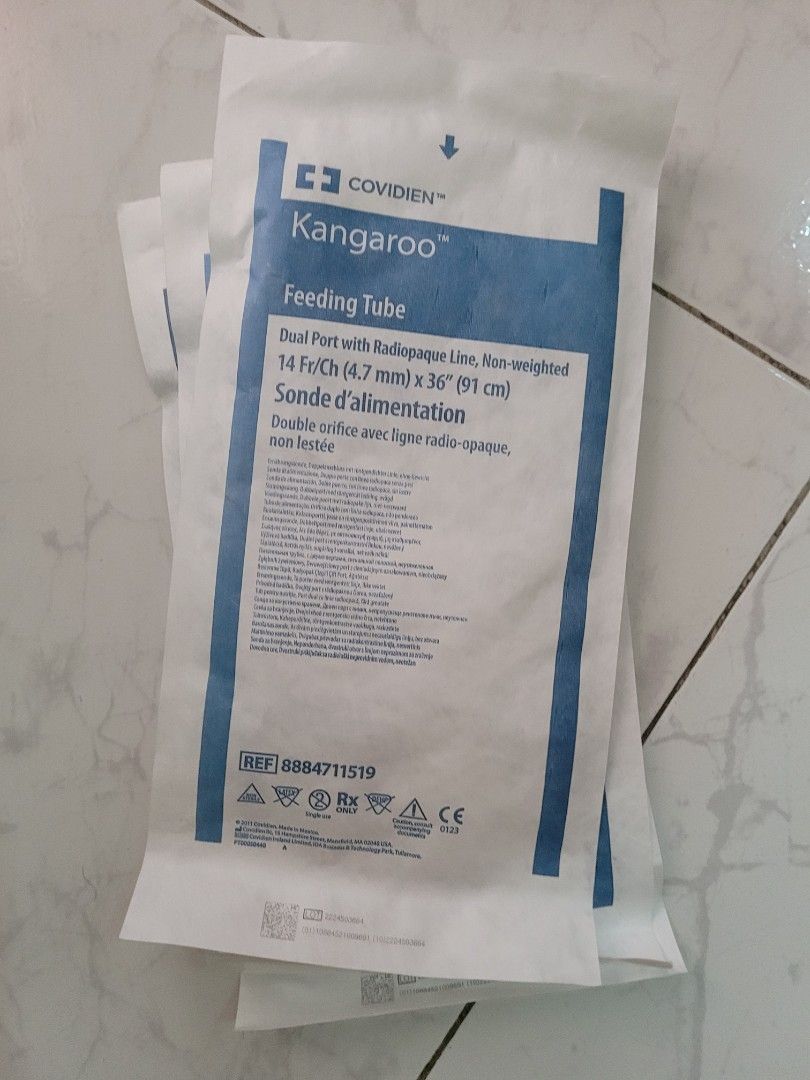 Covidien Kangaroo Feeding Tube FR14, Health & Nutrition, Medical ...