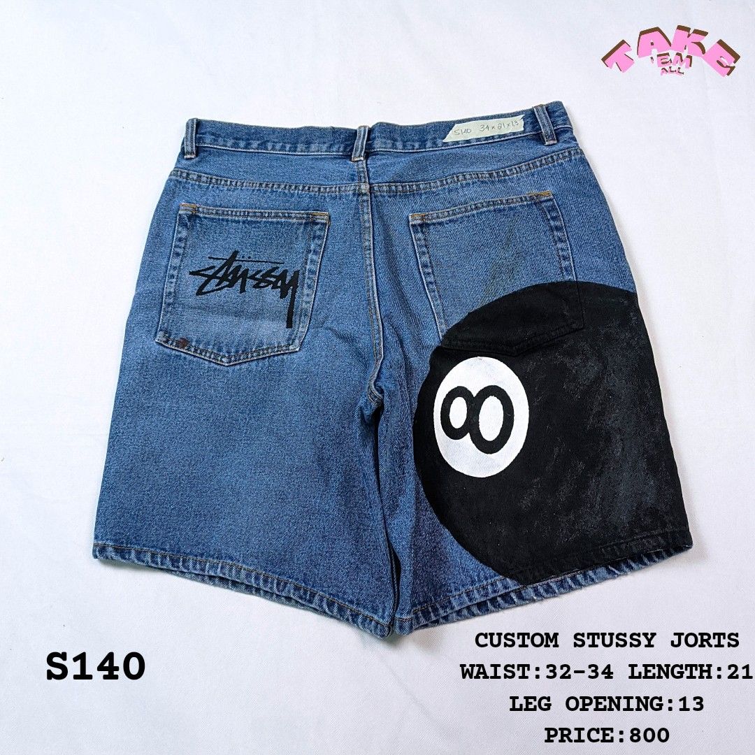 Custom Stussy Jorts, Men's Fashion, Bottoms, Shorts on Carousell