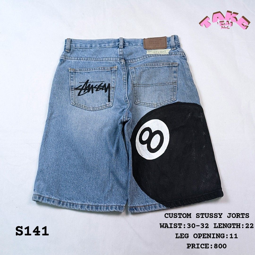 Custom Stussy Jorts, Men's Fashion, Bottoms, Shorts on Carousell
