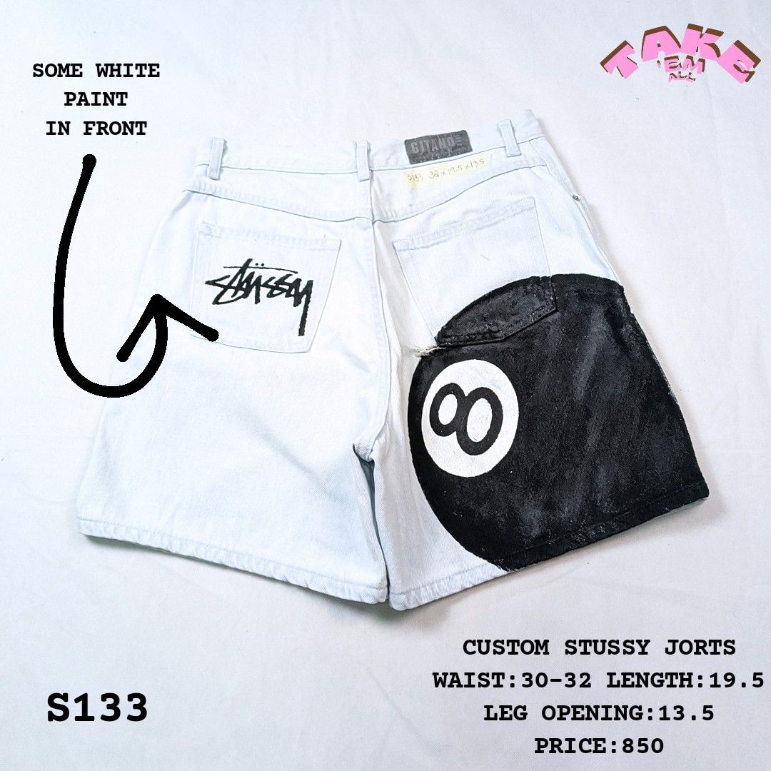 Custom Stussy Jorts, Men's Fashion, Bottoms, Shorts on Carousell