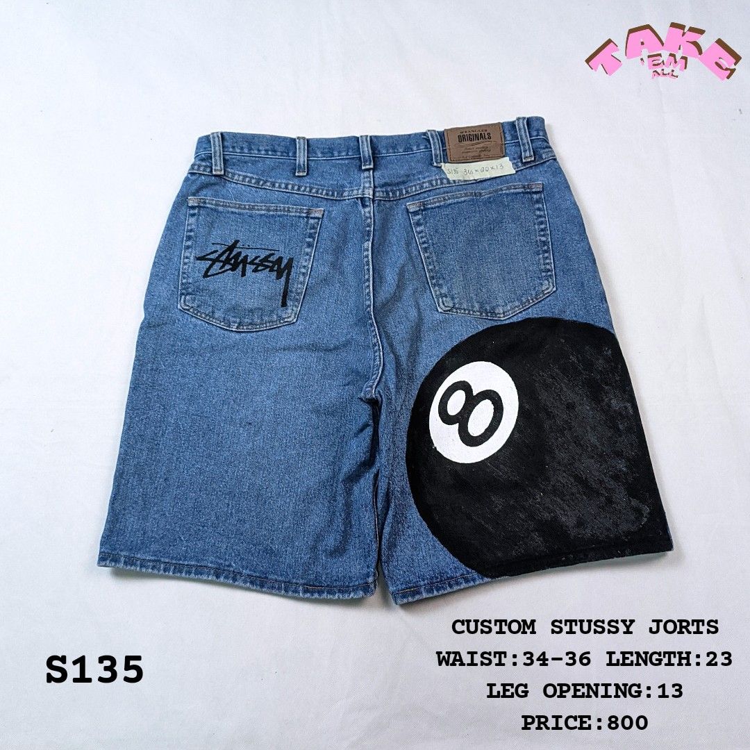 Custom Stussy Jorts, Men's Fashion, Bottoms, Shorts on Carousell